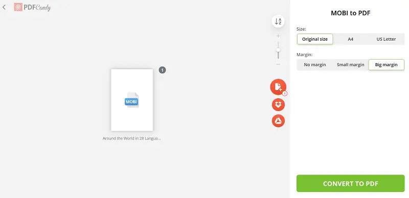 How to Convert MOBI to PDF Online and on PC in 2025 - PDF Candy